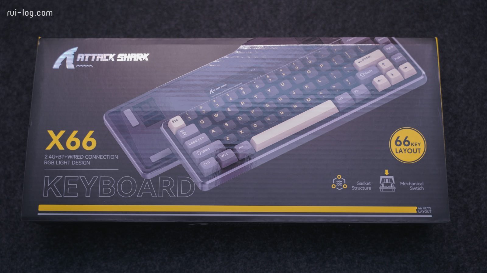 ATTACK SHARK X66 レビュー：コンパクトな60%メカニカルゲーミングキーボード | ルイログ
